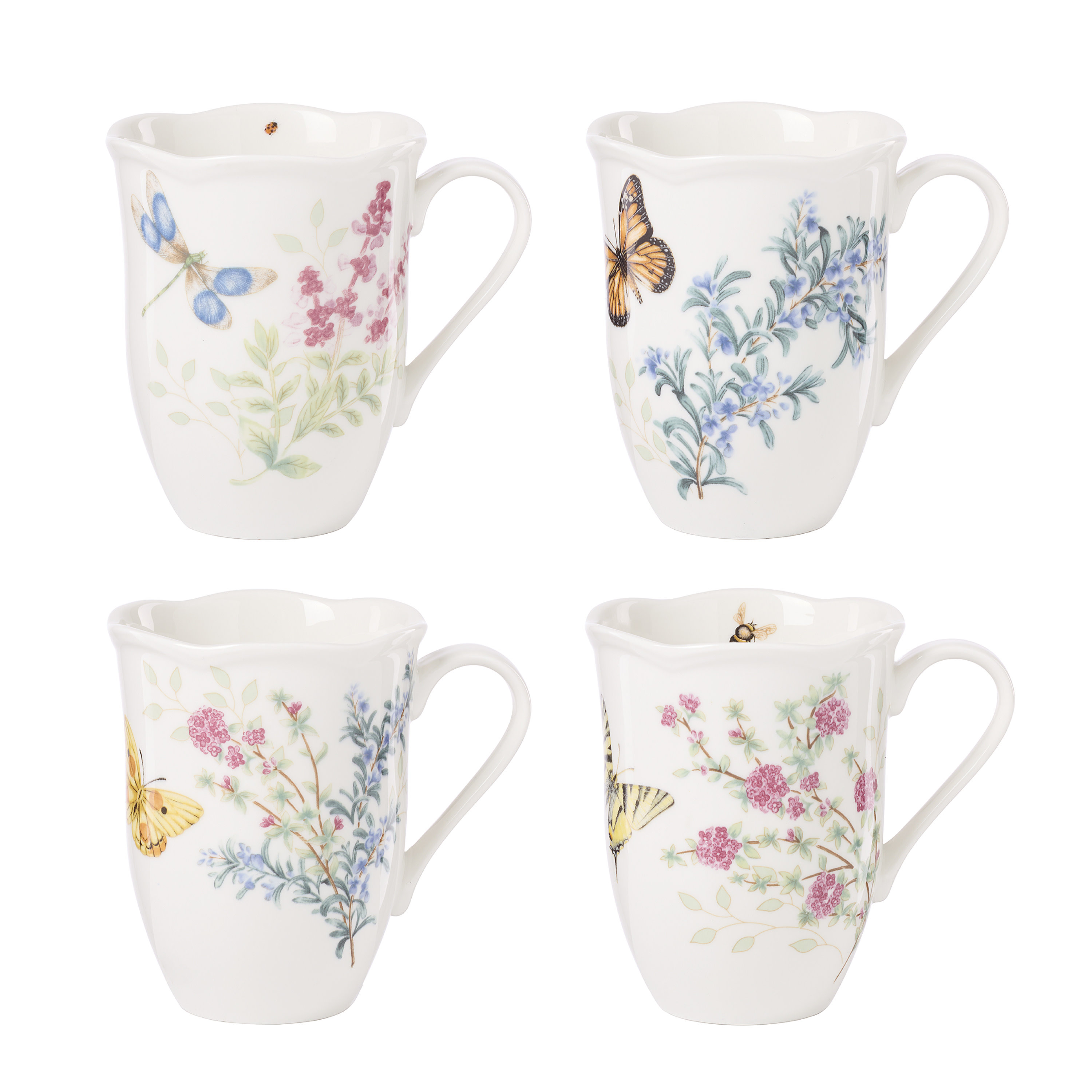 Lenox Butterfly Meadow Herbs Mugs, Set of 4 | Wayfair