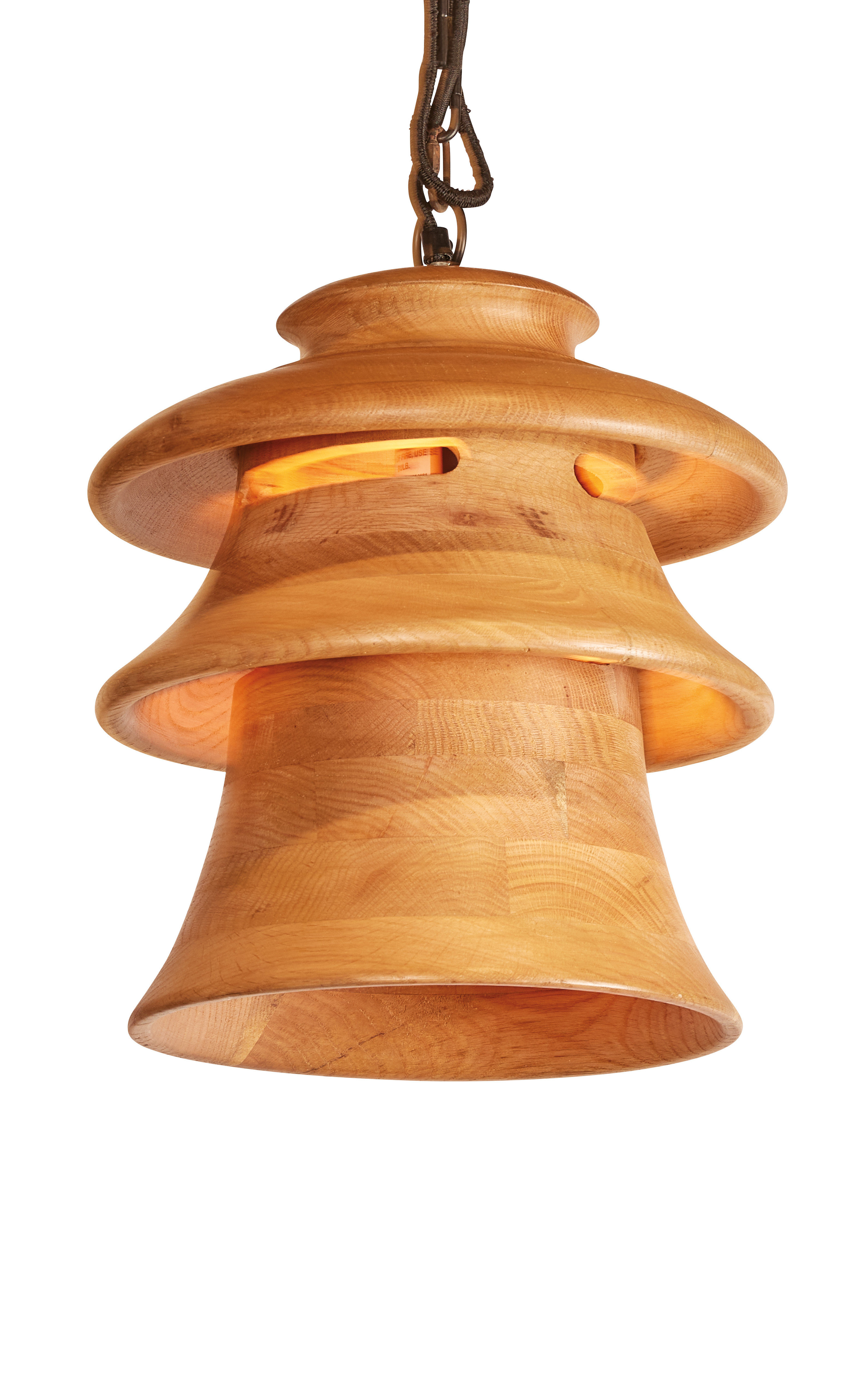 Bobo Intriguing Objects Oak Wood Tiered Pendant Light | Wayfair