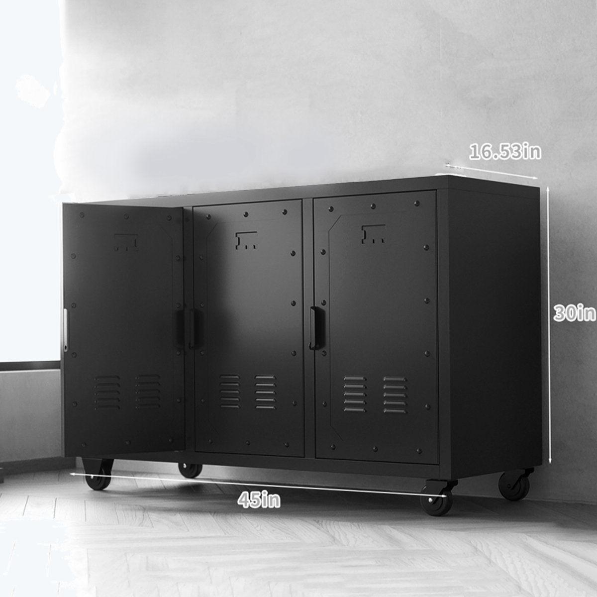 17 Stories Wydia Metal Storage Cabinet with Wheels, Garage Storage ...