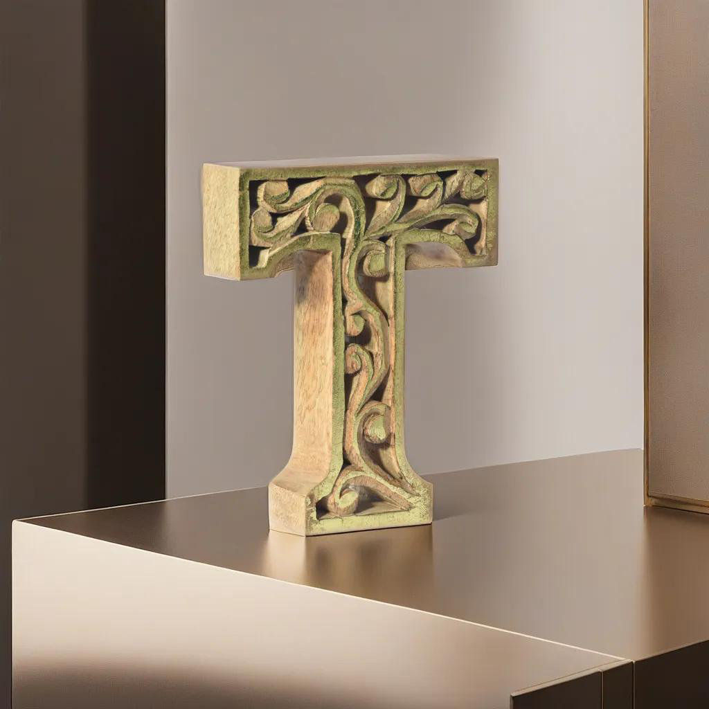 Bungalow Rose Aksoyn Handmade Eco-Friendly "T" Alphabet Letter Block ...