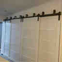 Lazio Sliding for 4 Doors Double Bypass Barn Door Hardware Kit ...