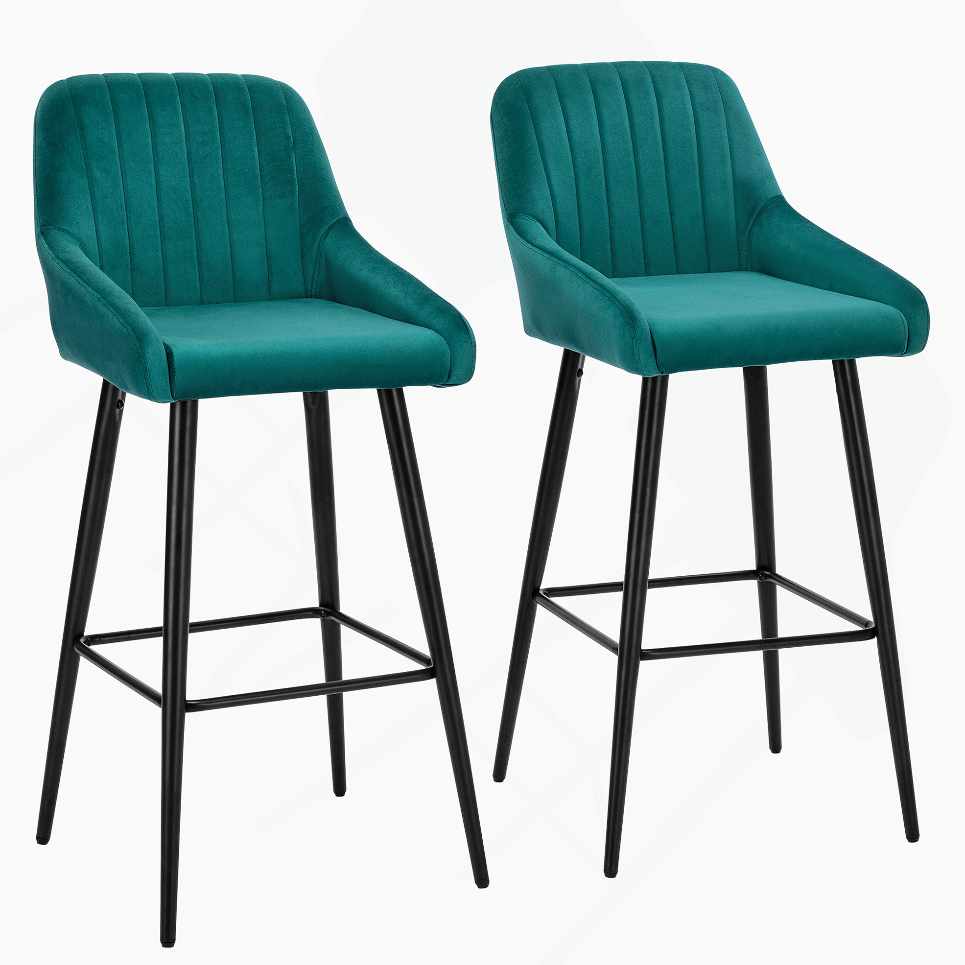 Mercer41 Elegant Lifestyle Modern Bar Stools,Velvet Upholstered ...