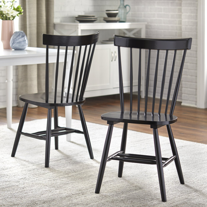 Ebern Designs Aulii Solid Wood Slat Back Side Chair & Reviews | Wayfair