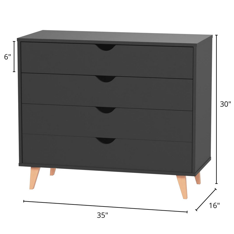 George Oliver 4 Drawer 35" W Standard Dresser/Chest & Reviews | Wayfair