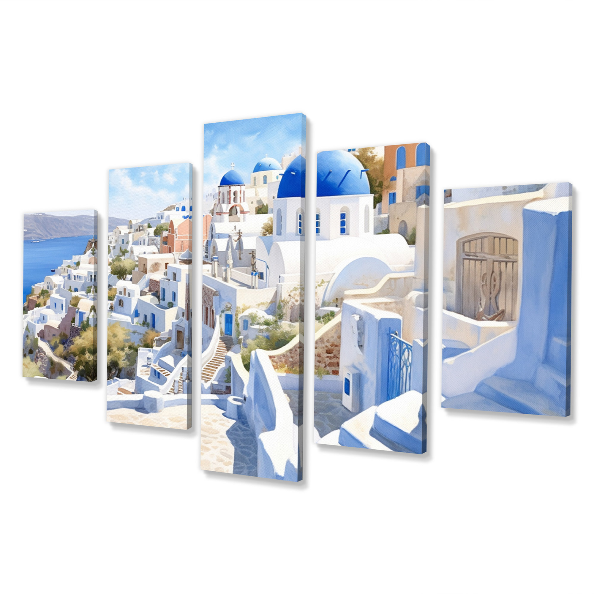 Design Art Greek Santorini Odyssey II - Greece Wall Art Living Room - 5 ...