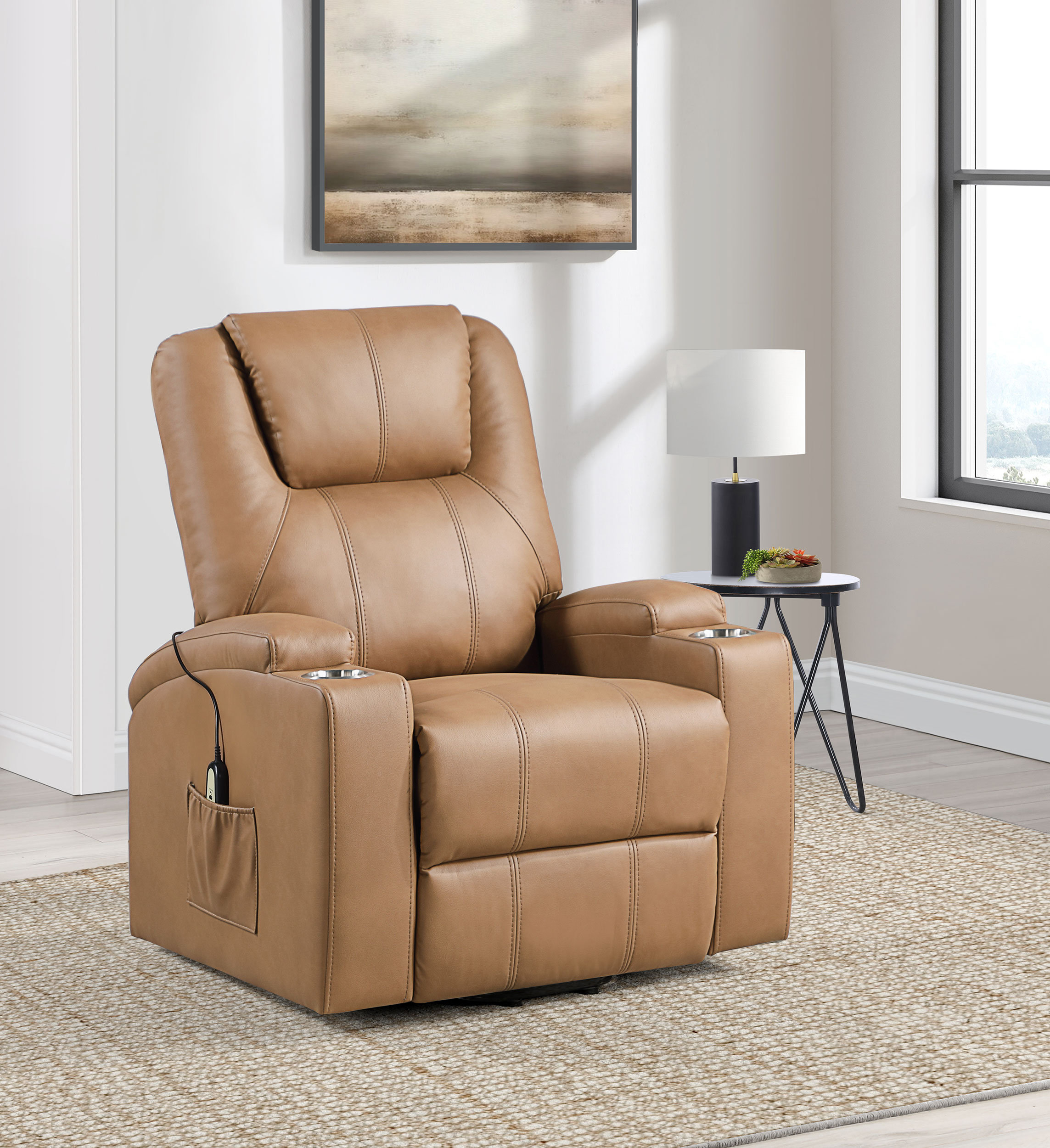 Latitude Run® Armstrong Upholstered Power Lift Massage Recliner | Wayfair