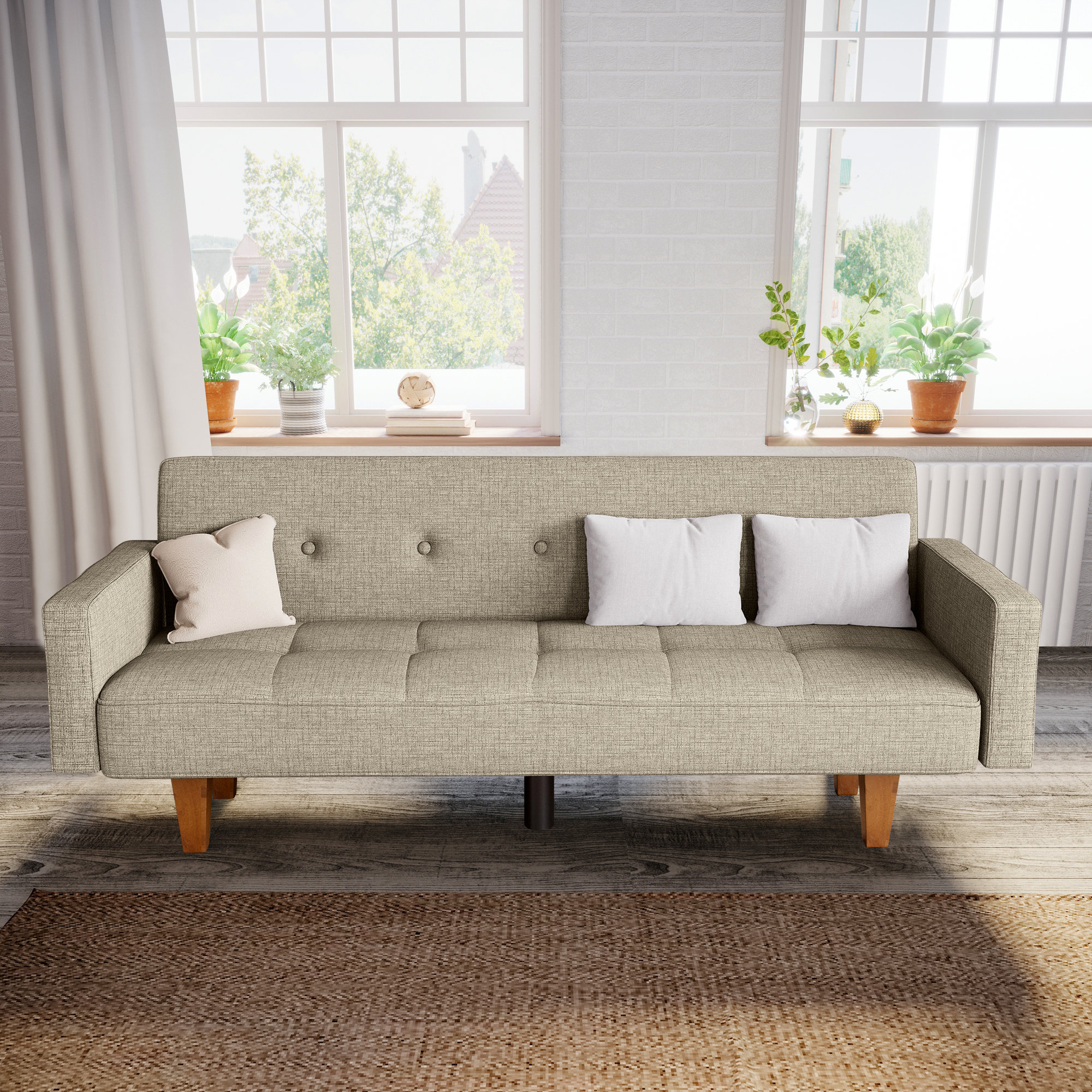 Ebern Designs 66.9“ Upholsetered Sleeper Sofa - Wayfair Canada