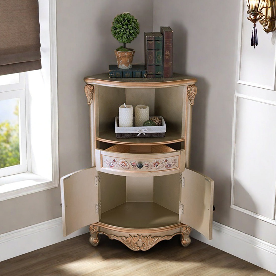 interanest Corner Triangle Cabinet with Storage | Wayfair