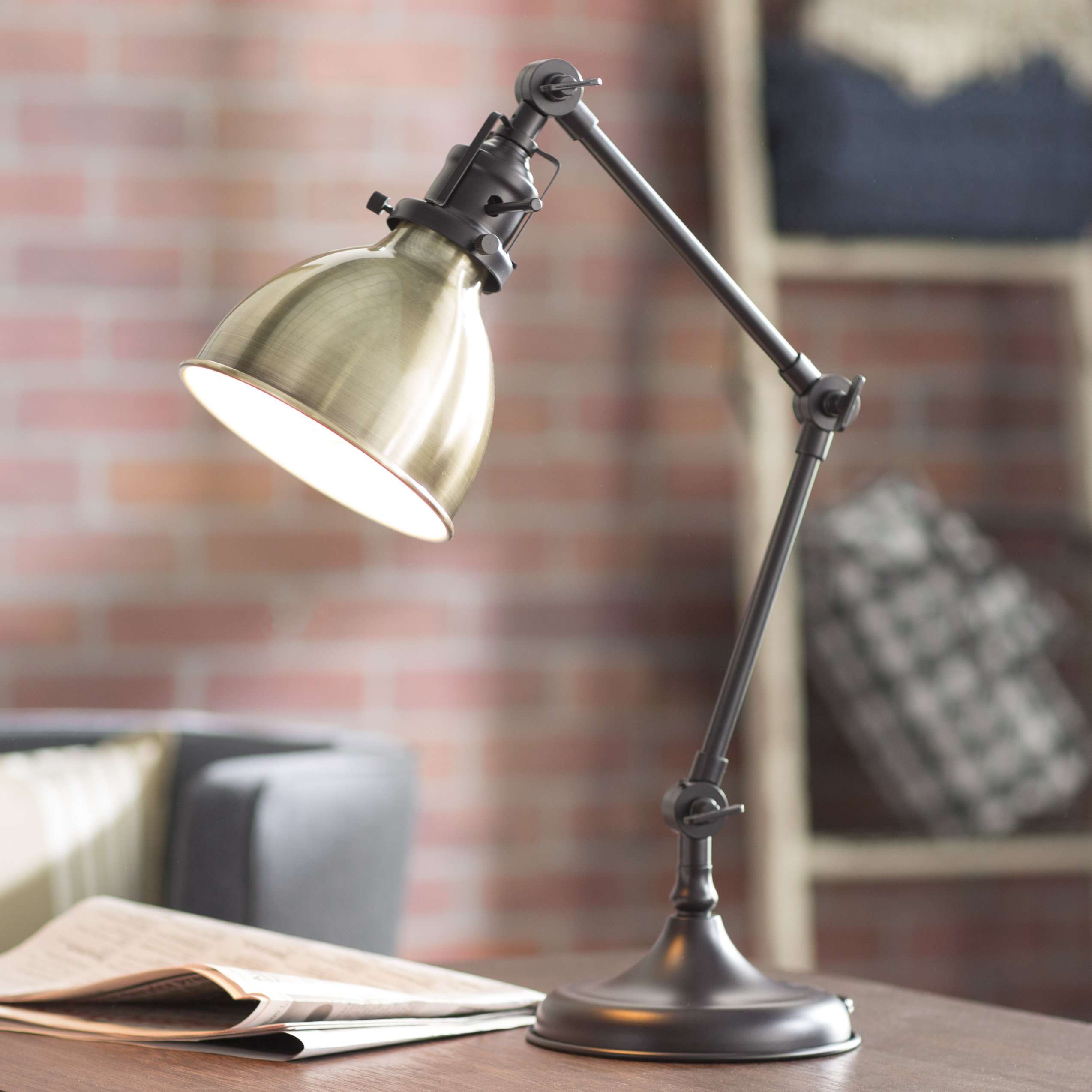 Laurel Foundry Modern Farmhouse® Orrstown 18" Dark Bronze Desk Lamp ...