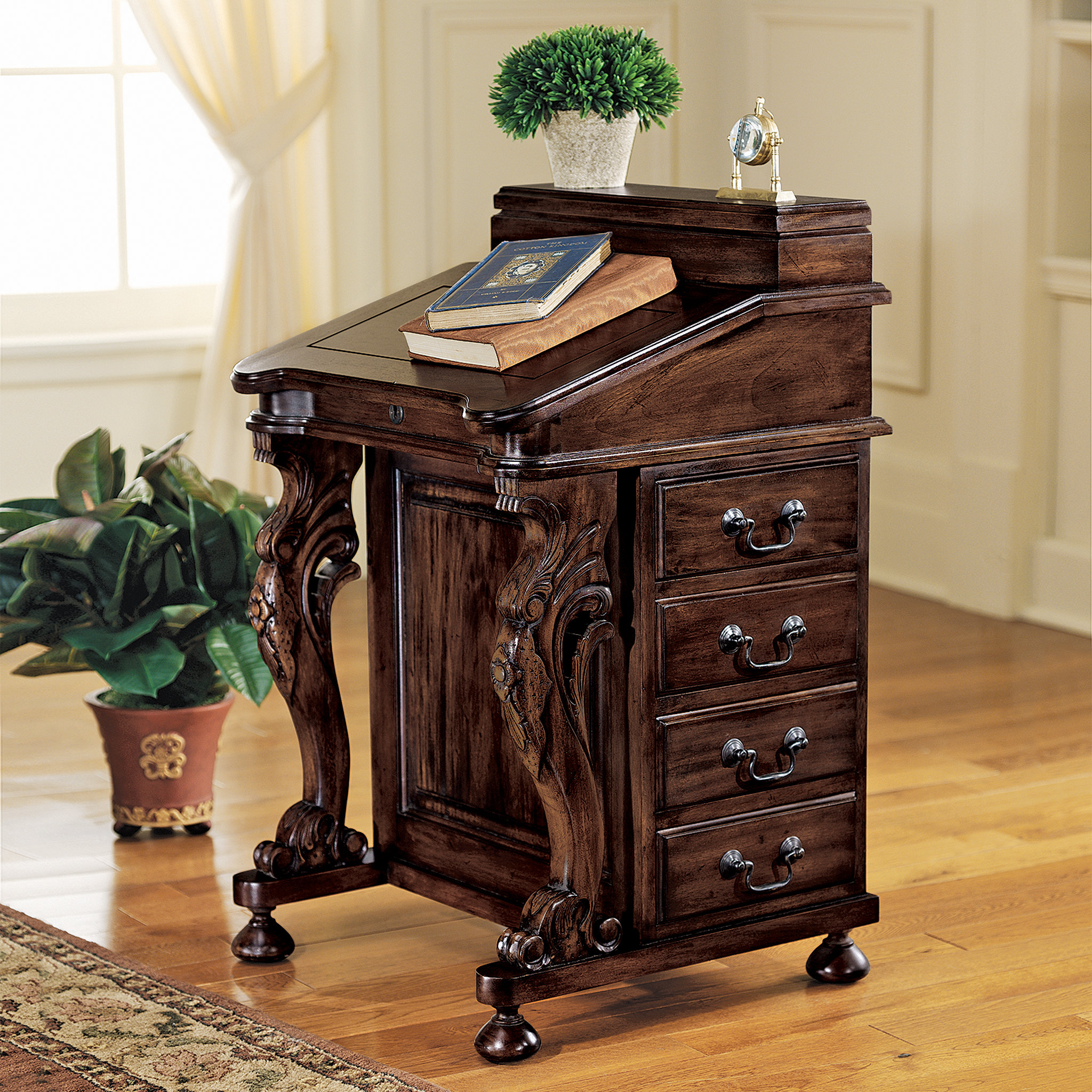 Fleur De Lis Living Marquis 21'' Captain's Desk & Reviews | Wayfair