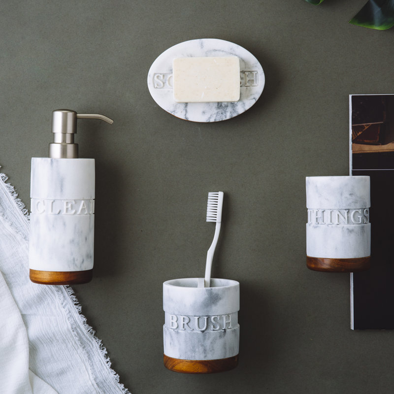 Wrought Studio Dorlean 4 Piece Bathroom Accessory Set & Reviews | Wayfair