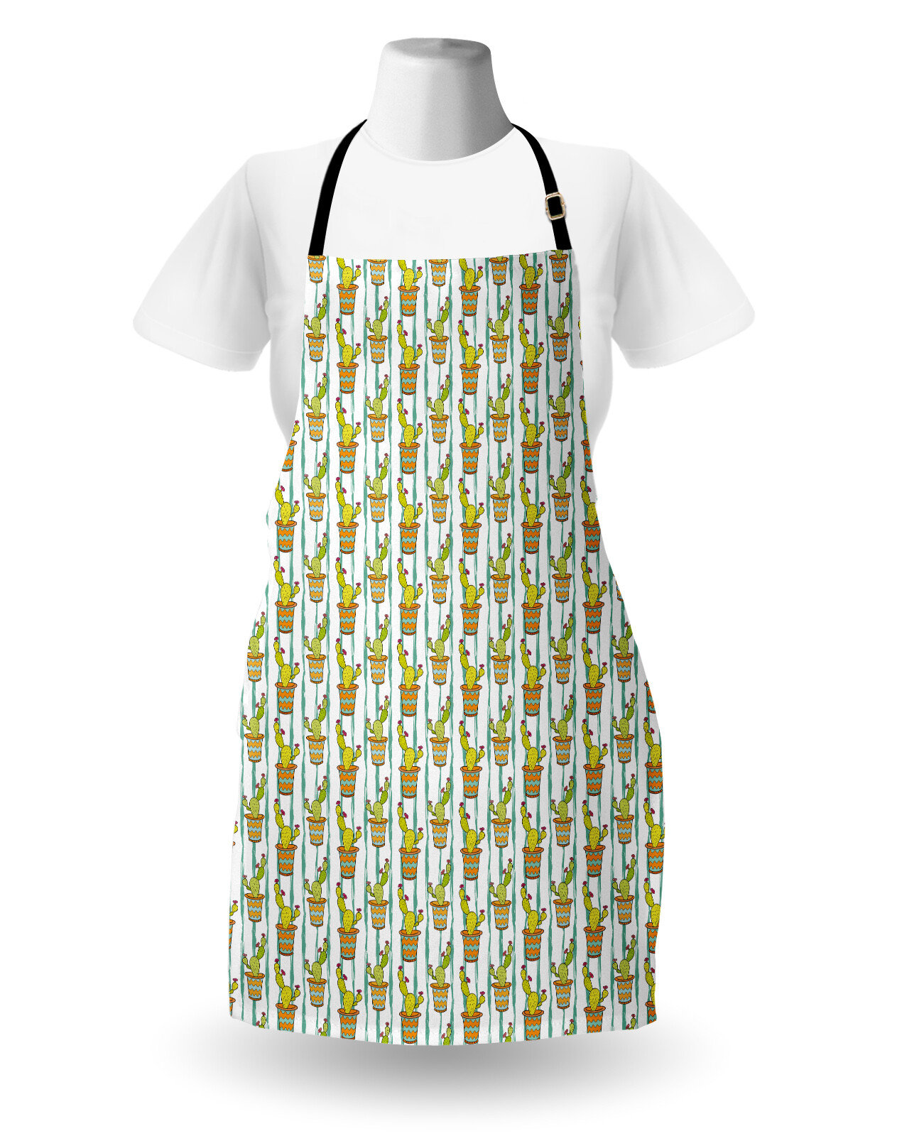 East Urban Home Cactus Apron Unisex, Vertical Lines Flowers, Adult Size ...