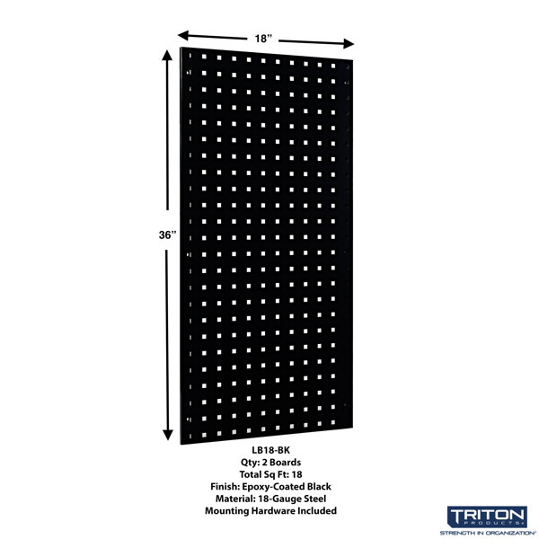 Triton Products Square Hole Pegboards 6"H x 21"W Kit | Wayfair