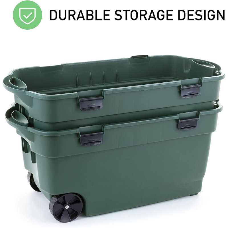 Rubbermaid Ecosense Wheeled Storage Totes, 40 Gal, 2 Pack, Recycled ...