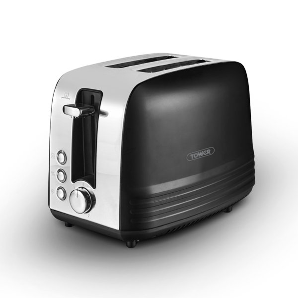 Tower Ash 2-Slice Toaster with 7 Browning Levels, Defrost/Reheat/Cancel ...