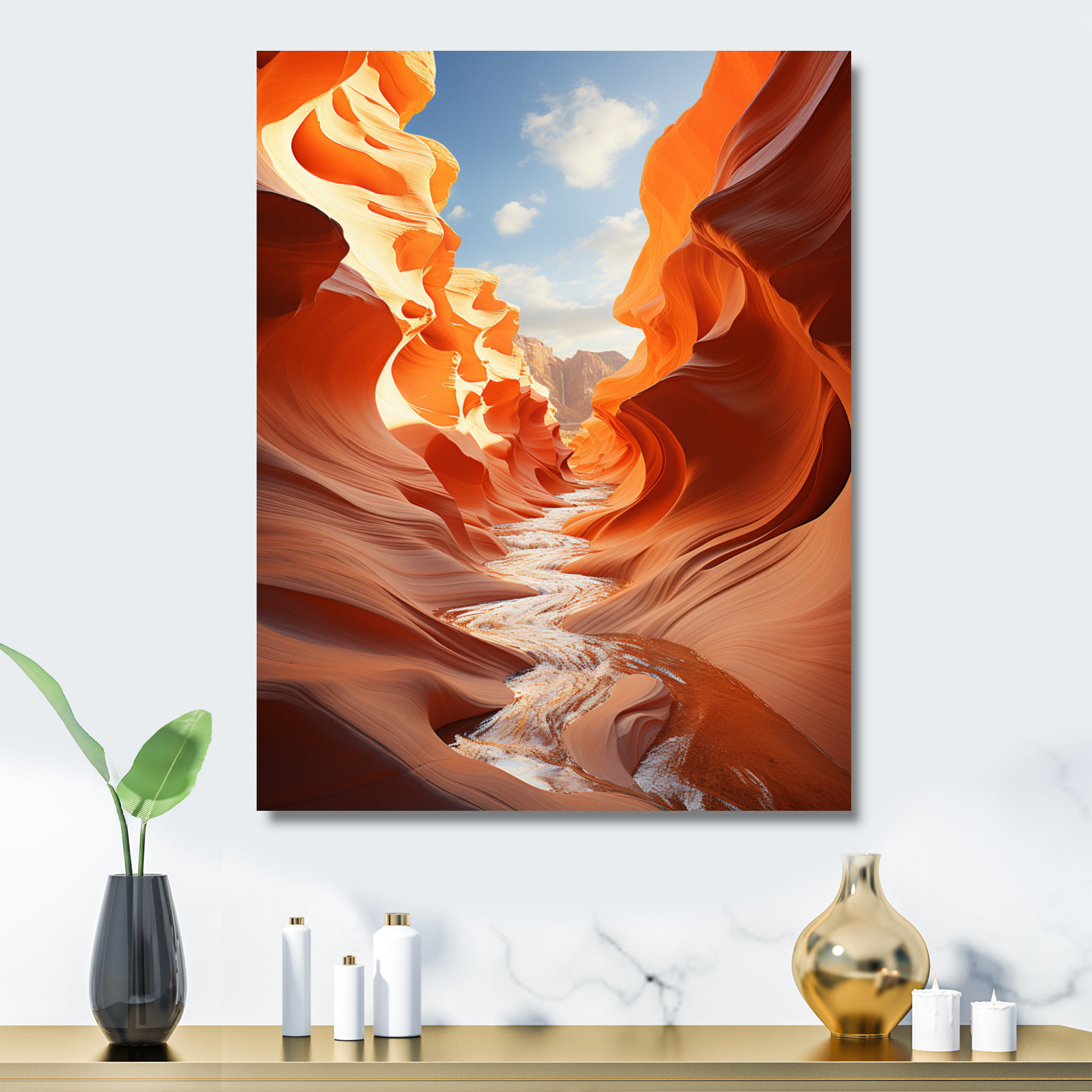 Union Rustic Beige Blue Canyon Mirage II - Canyon Metal Wall Art Prints ...