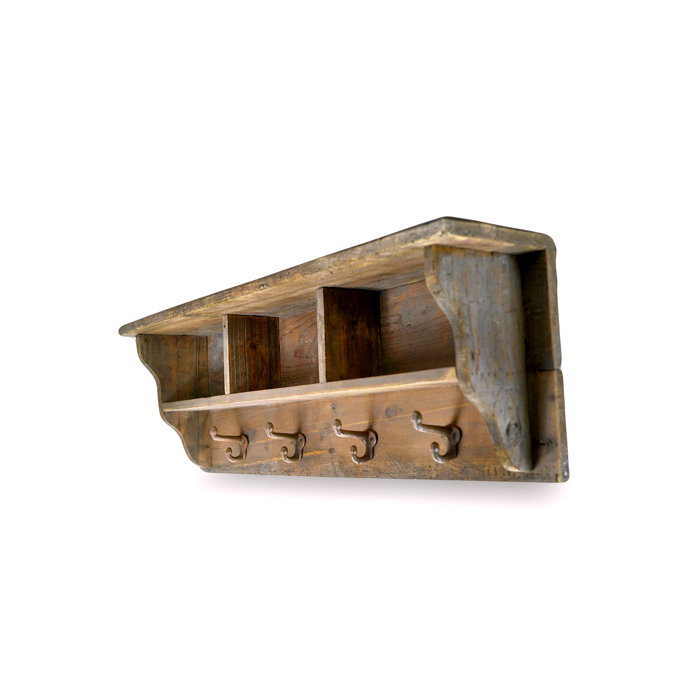 Gracie Oaks Madi Solid Wood Wall 4 - Hook Wall Mounted Coat Rack ...