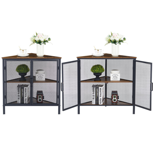 Trent Austin Design® Kempst 2 Pieces Corner Storage Cabinet Set 3-Tier ...