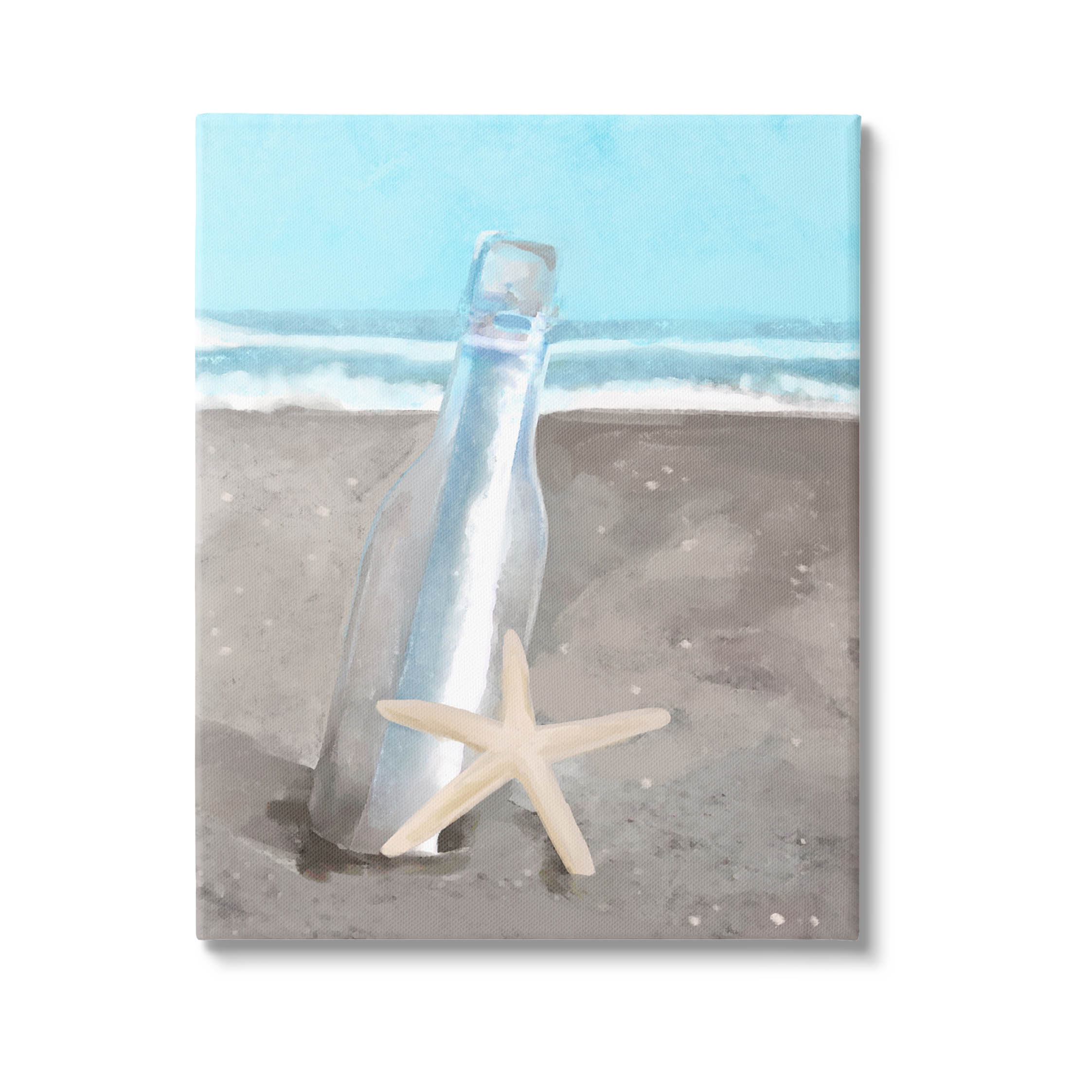 Stupell Industries Message Bottle Beach Shore Canvas Wall Art By Lil ...