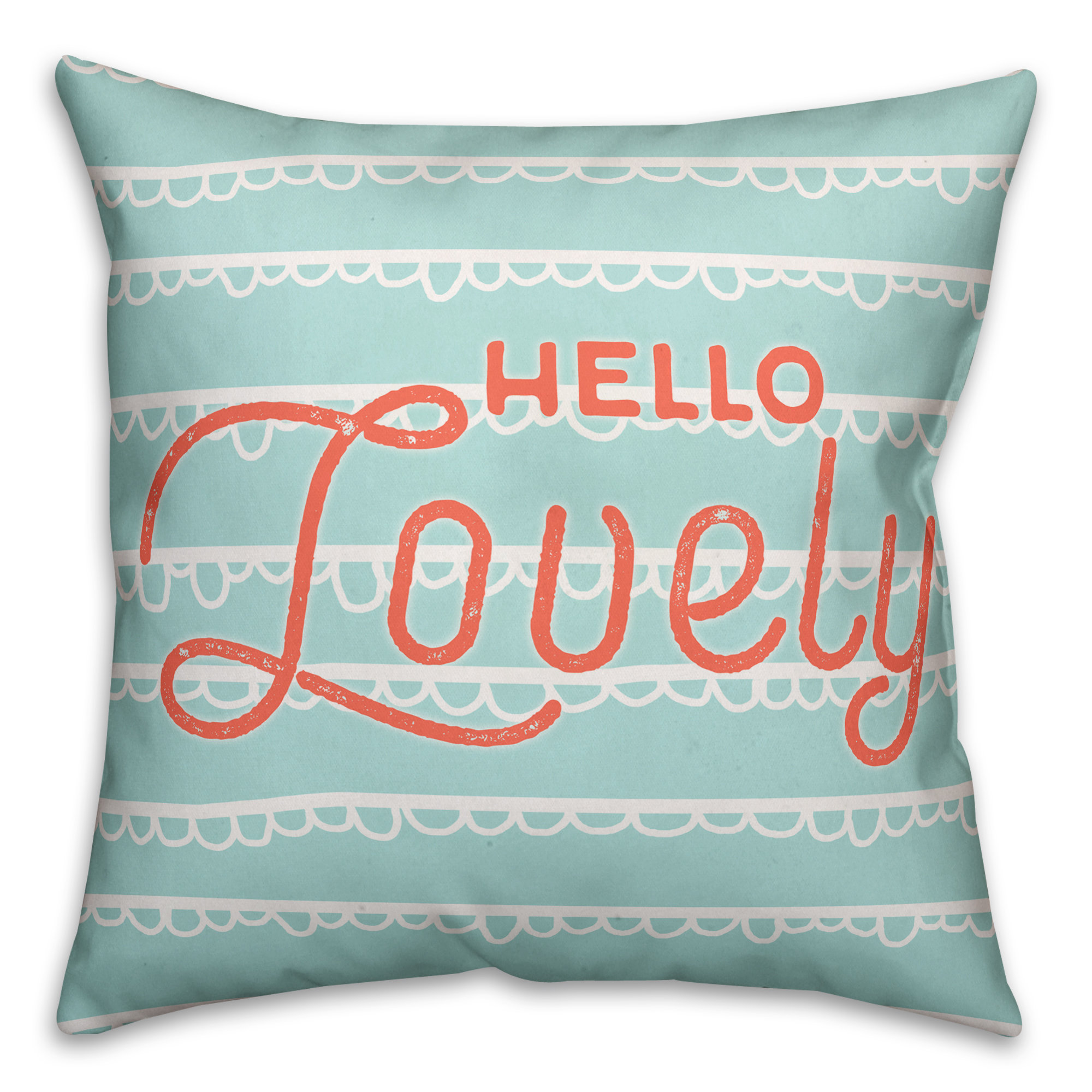 Designs Direct Creative Group Hello Hello Lovely Throw Pillow | Wayfair
