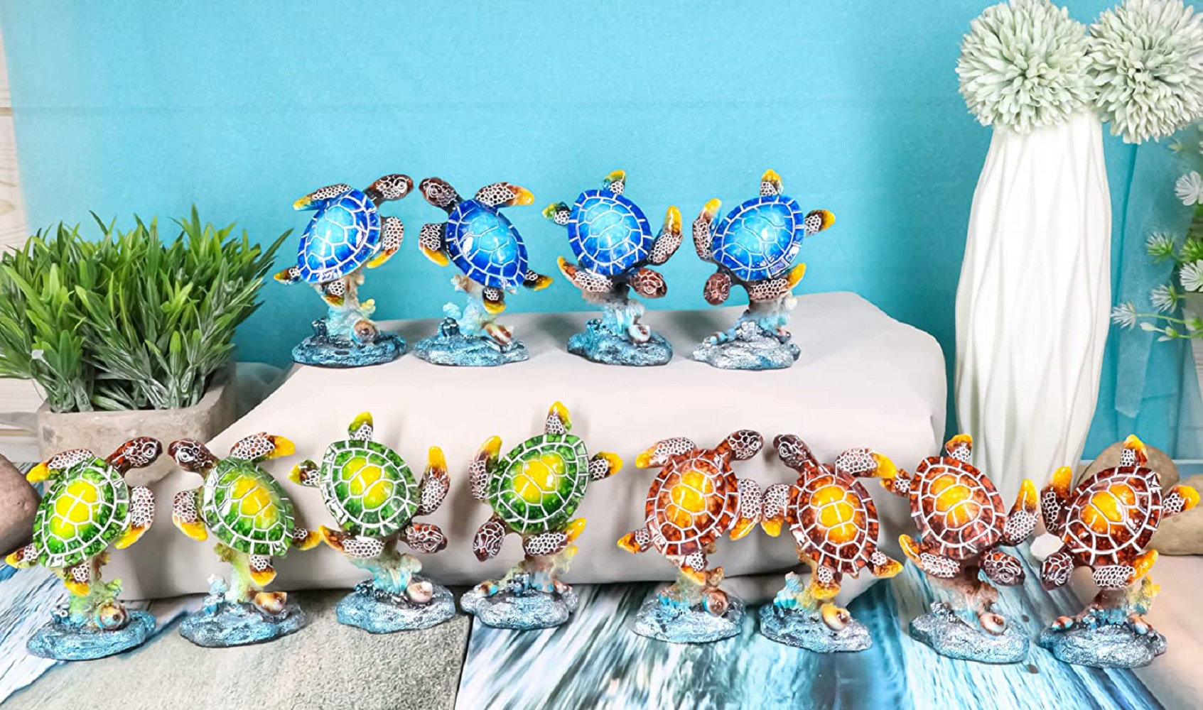Bay Isle Home™ Nev Sea Turtle Tortoise Miniature Figurine Set | Wayfair