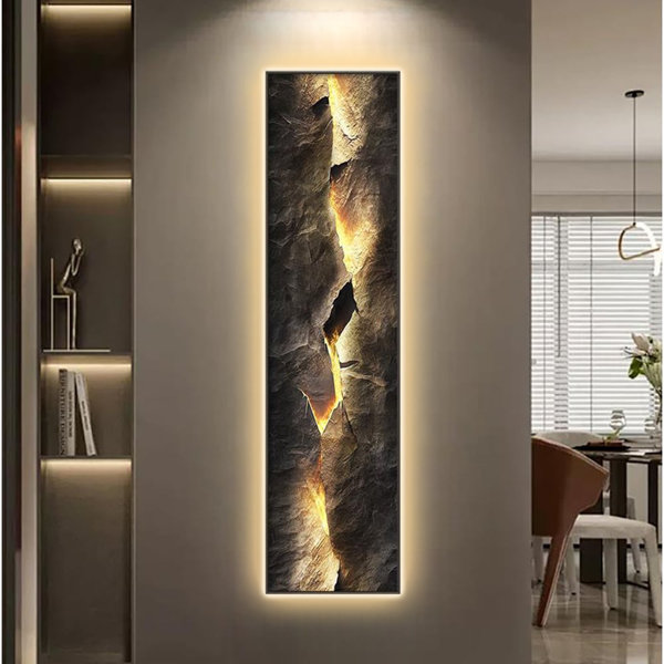 Orren Ellis Modern Abstract LED Wall Art With Backlit Light Home Decor ...