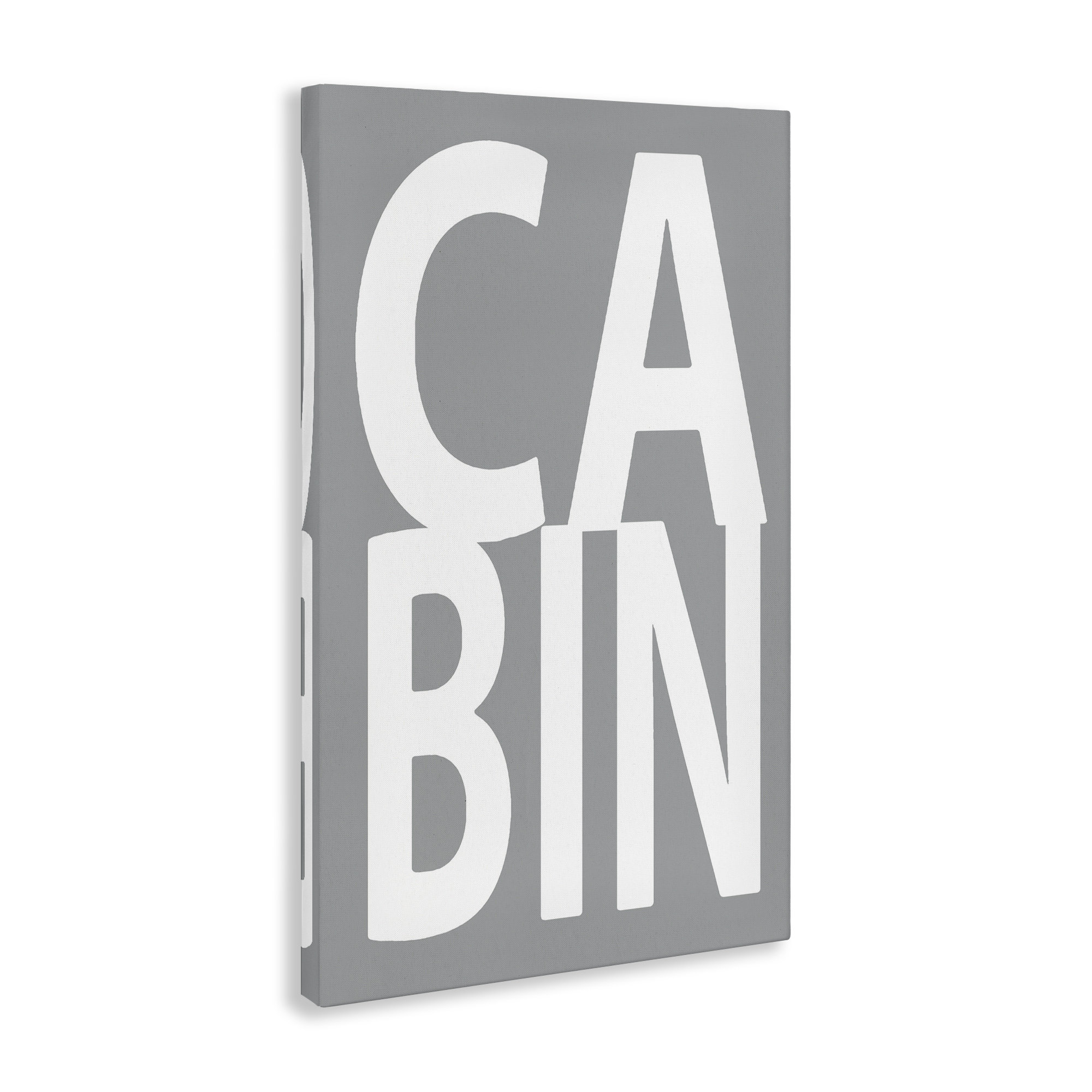 Millwood Pines Cabin Word on Grey Canvas Wall Art by Jamie MacDowell ...