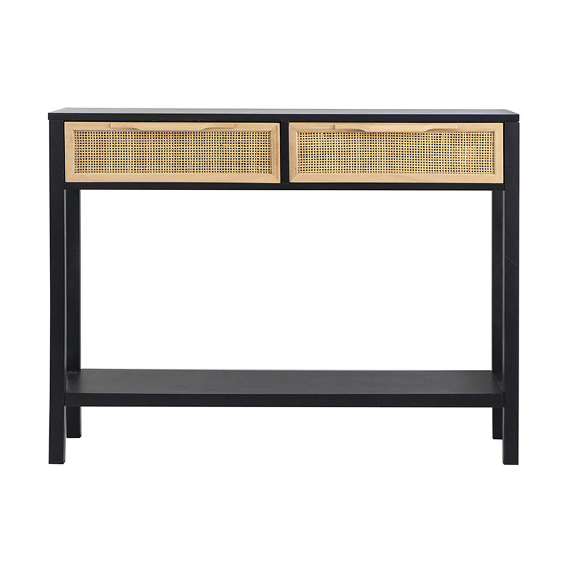 Bay Isle Home™ Rattan 2-Drawer Console Desk | Wayfair