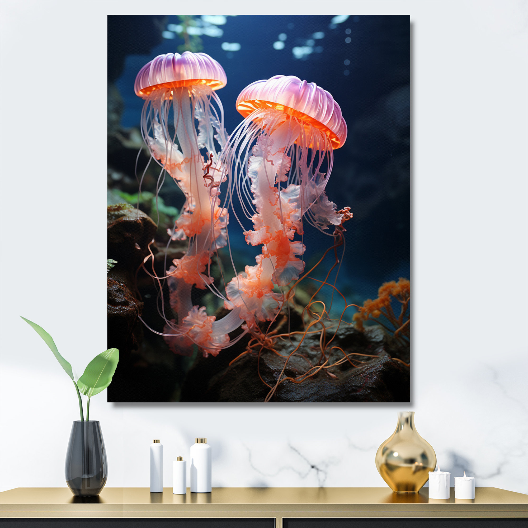 Highland Dunes MacDowell Animal Jellyfish Portrait II - Print | Wayfair