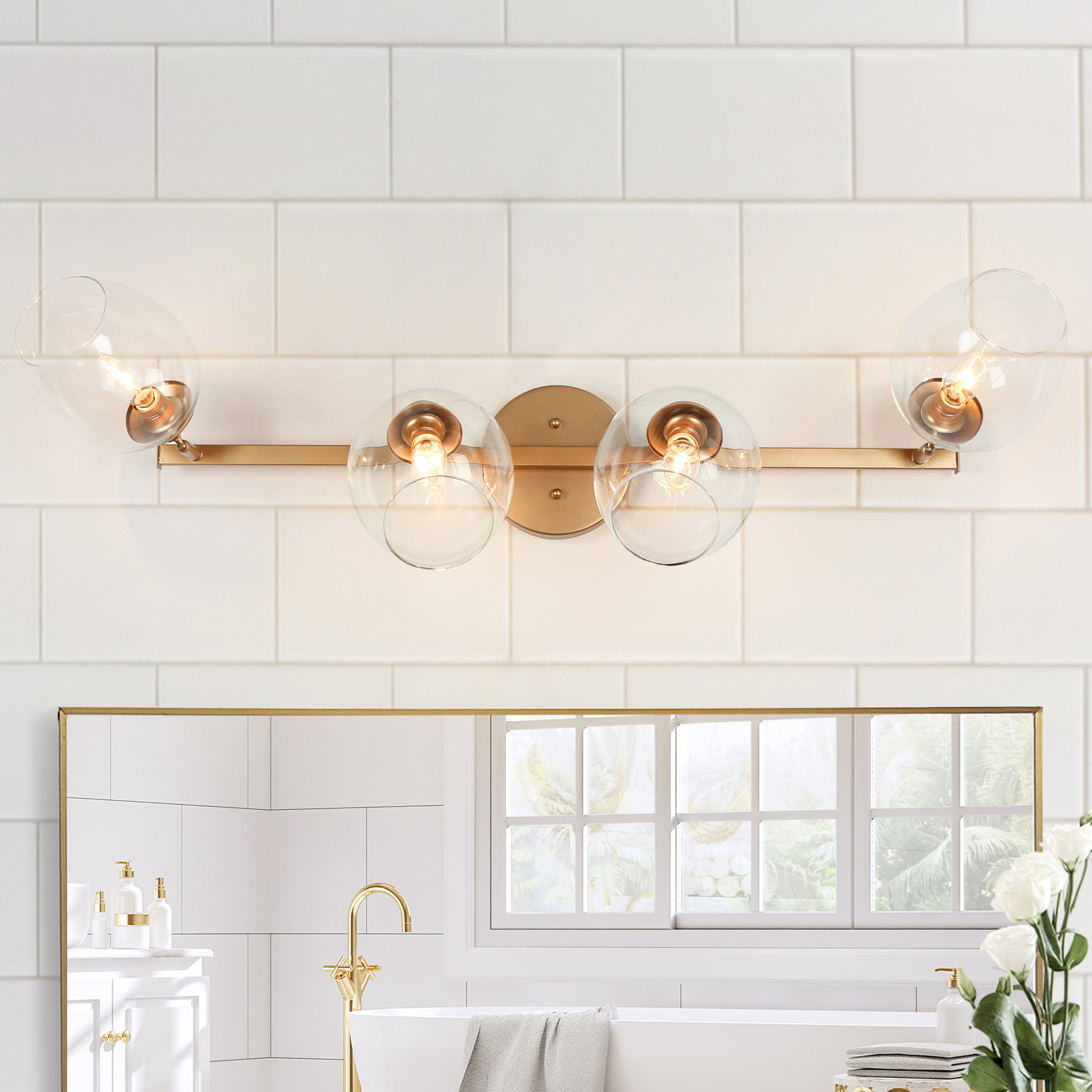 LALUZ Vanica 2 - Light Dimmable Gold Vanity Light | Wayfair