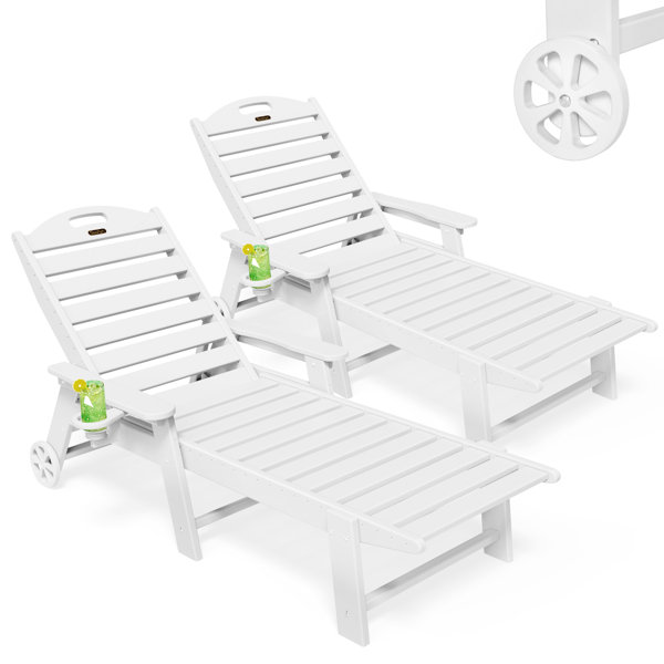 Lark Manor™ Pool Lounge Chairs Wheels Lounge Chaise Set Outdoor ...