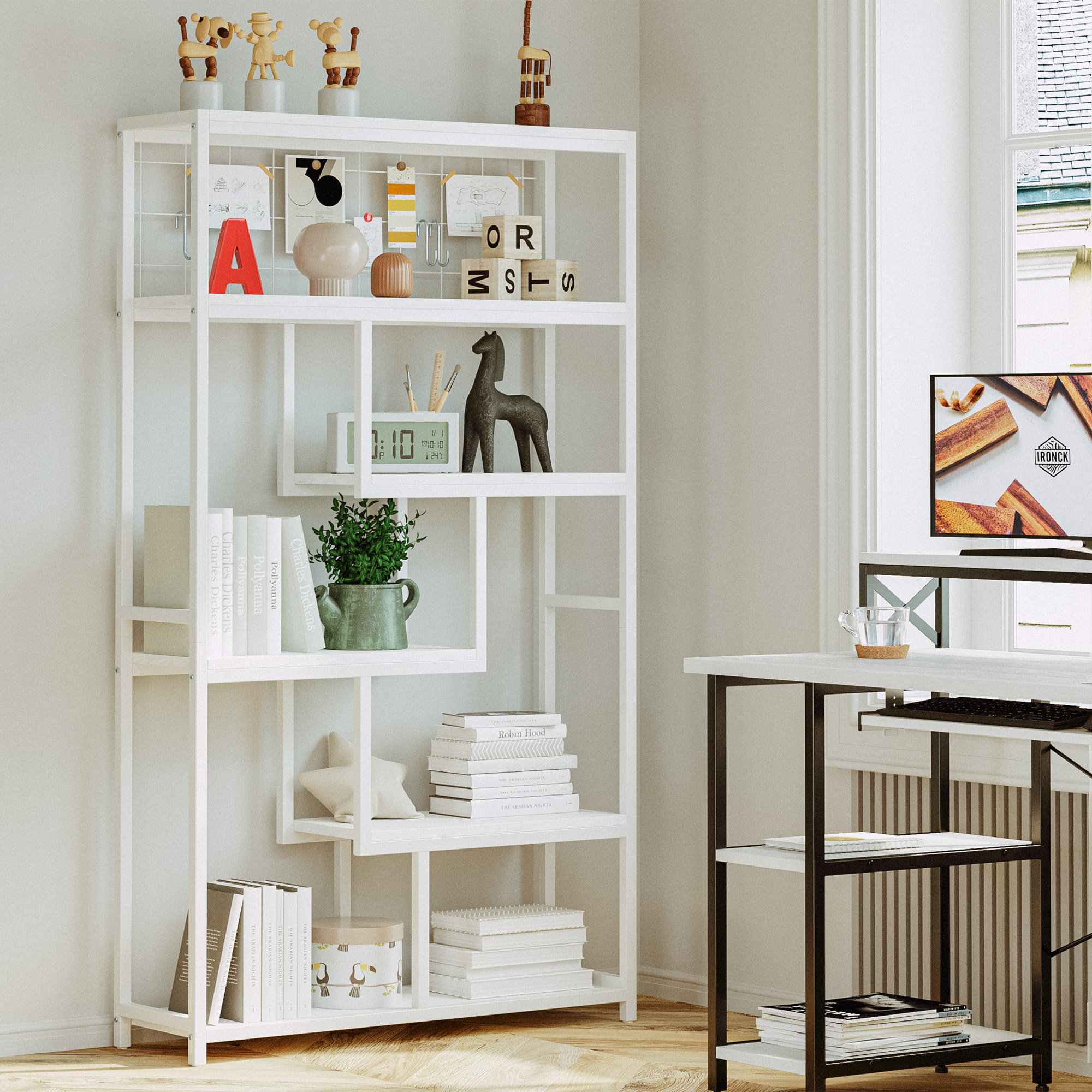 17 Stories Bookshelves And Bookcases 6-shelf Etagere Bookcase ...
