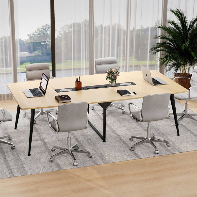 Balconera 94.5" Rectangle Conference Table with Power Outlets & Reviews ...
