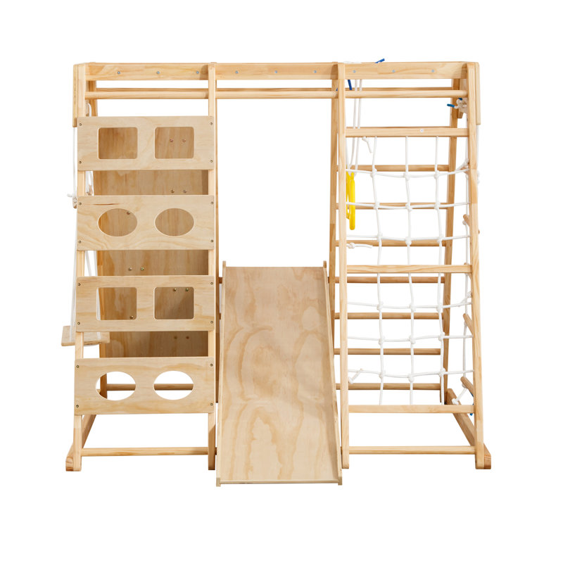 SUMIJ 8 in 1 Indoor Playground Climbing Toy Set with Slide Swing ...