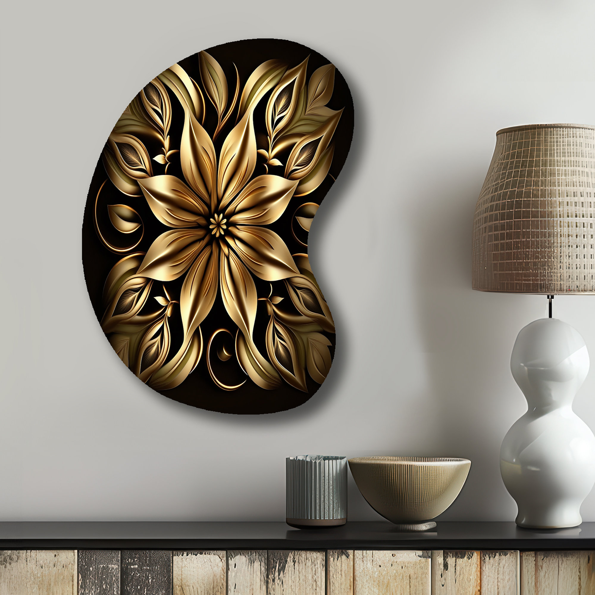 House of Hampton® Golden Lily On IV - Floral Lily Boom Shape ...