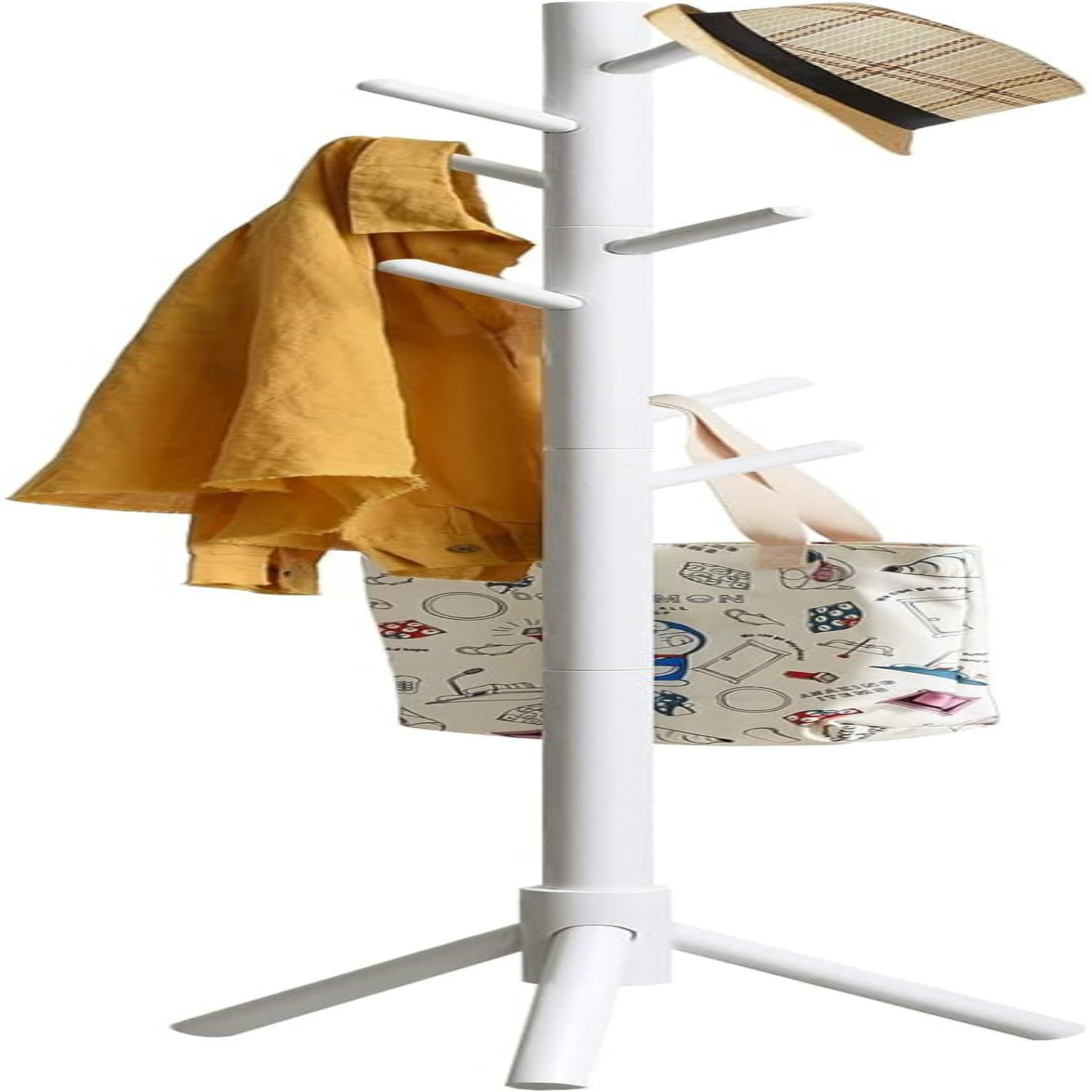 Latitude Run® Coat Rack Freestanding, Wooden Coat Tree with 3 ...