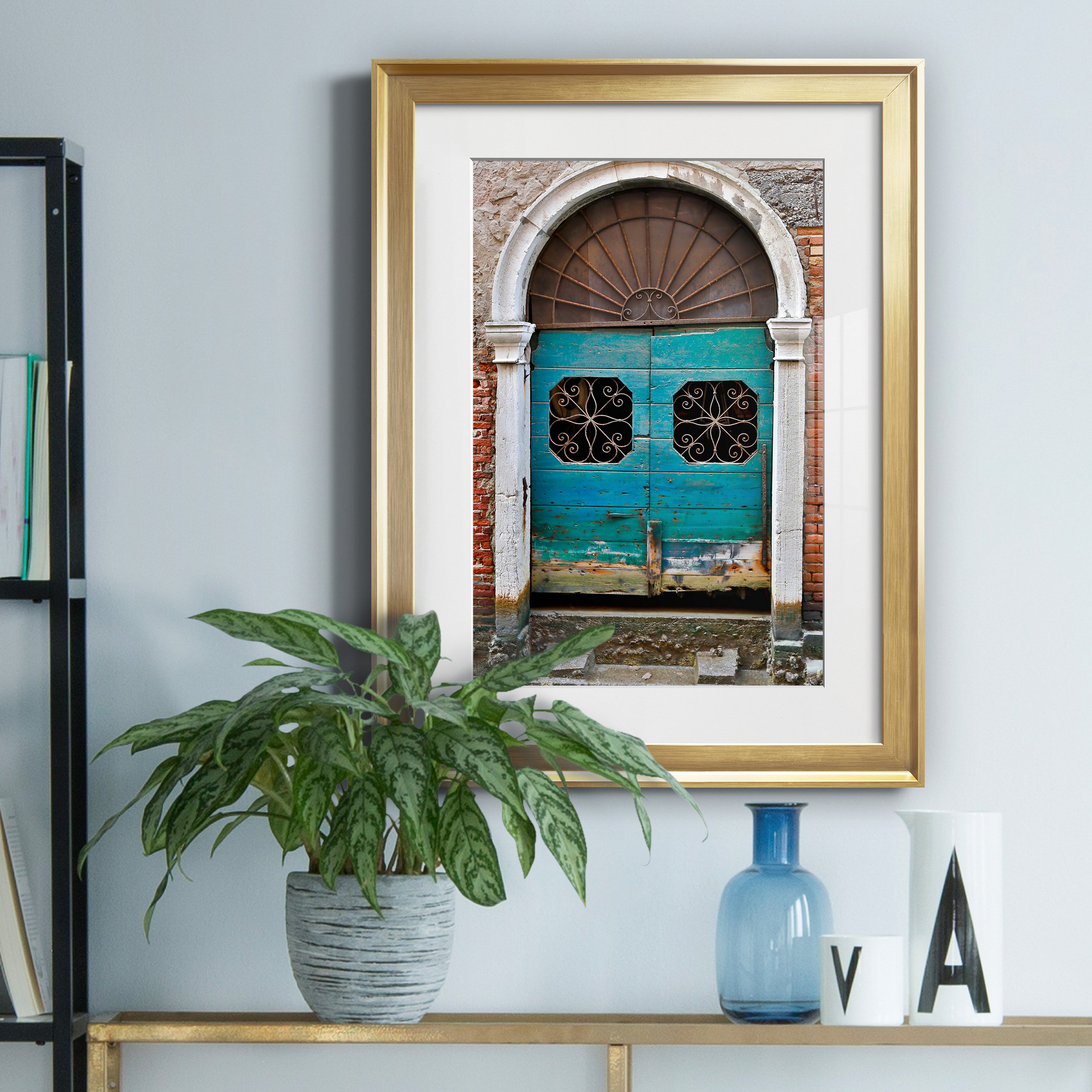 Ebern Designs Venice Door Premium Framedd Print - Ready To Hang ...