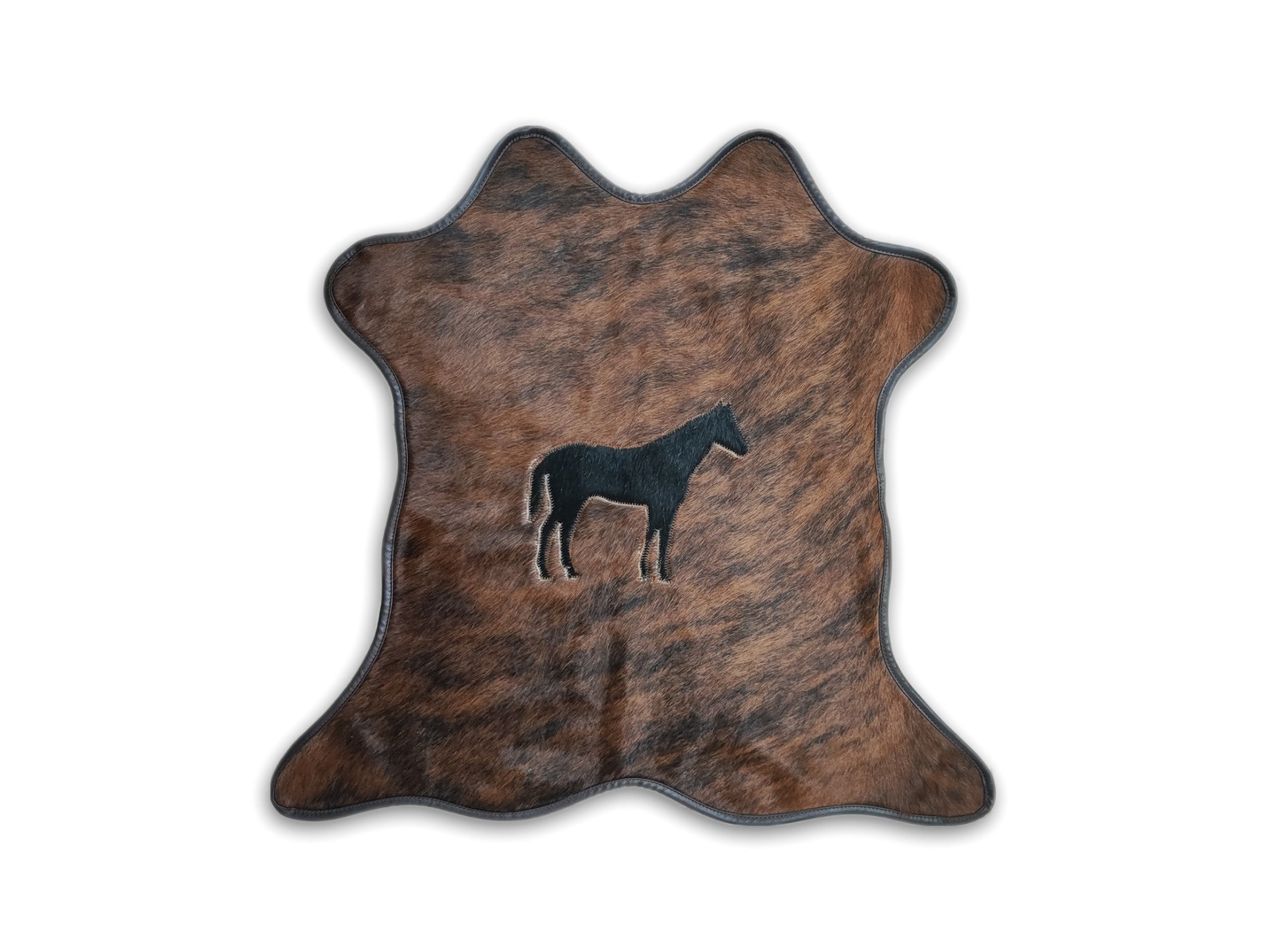Highland Dunes Mini Cowhide w/Border & Horse Motif | Wayfair