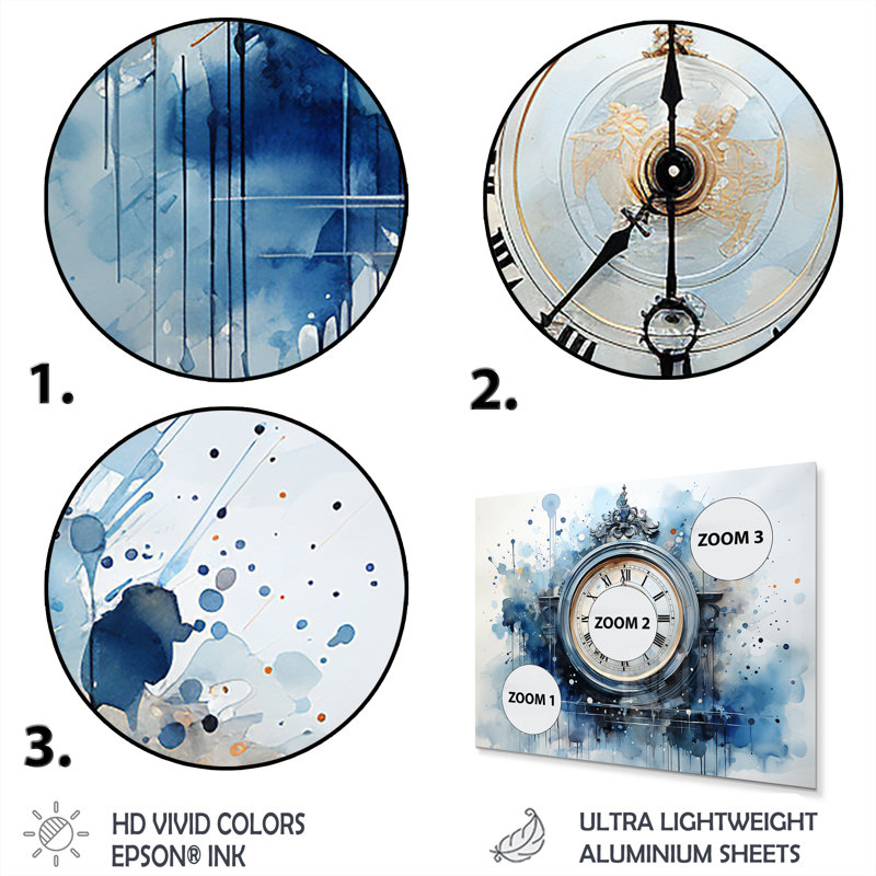Design Art Clock Modern Artistry - Fashion Metal Wall Art Prints Set ...