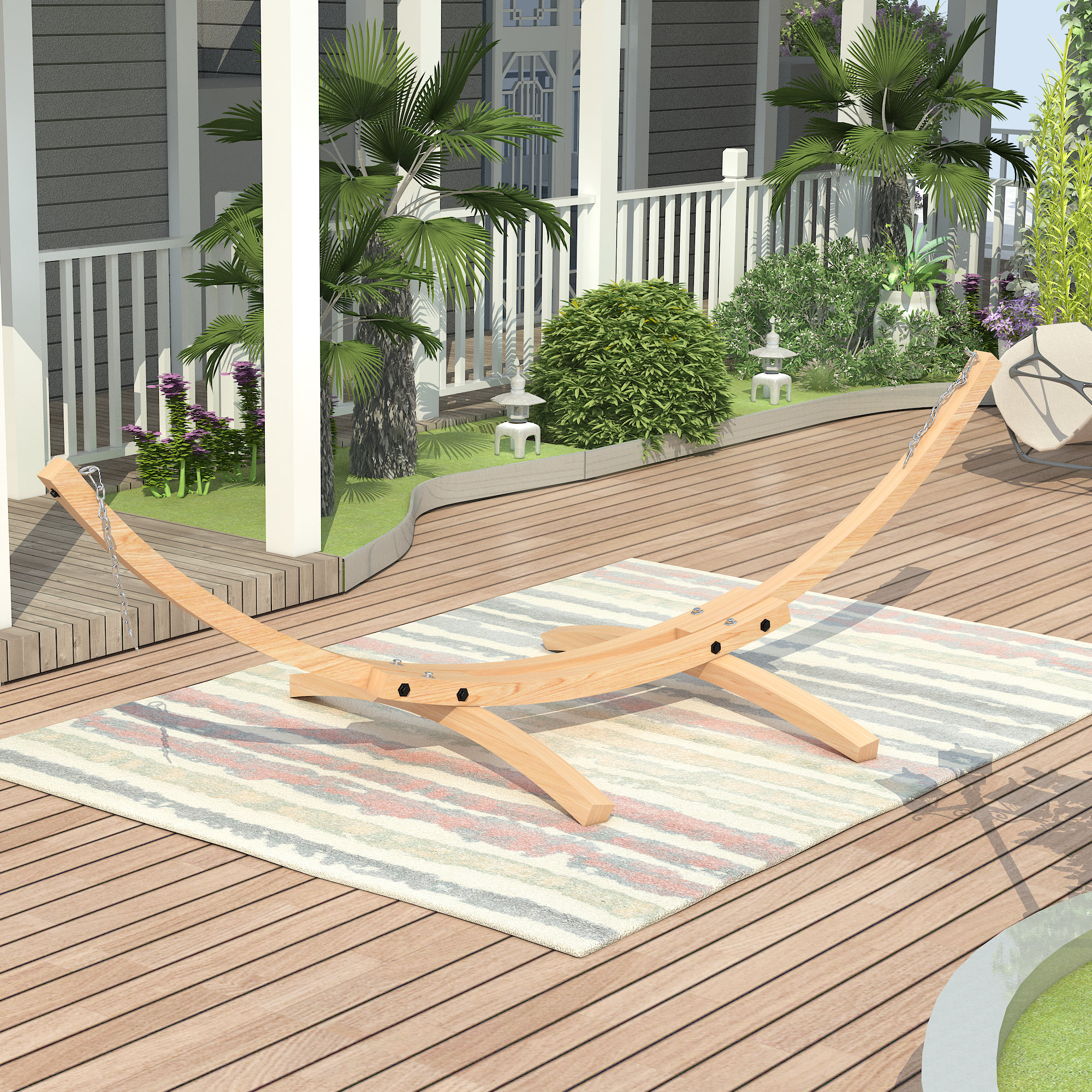 Arlmont & Co. Sadina Wood Standard Hammock Stand & Reviews | Wayfair