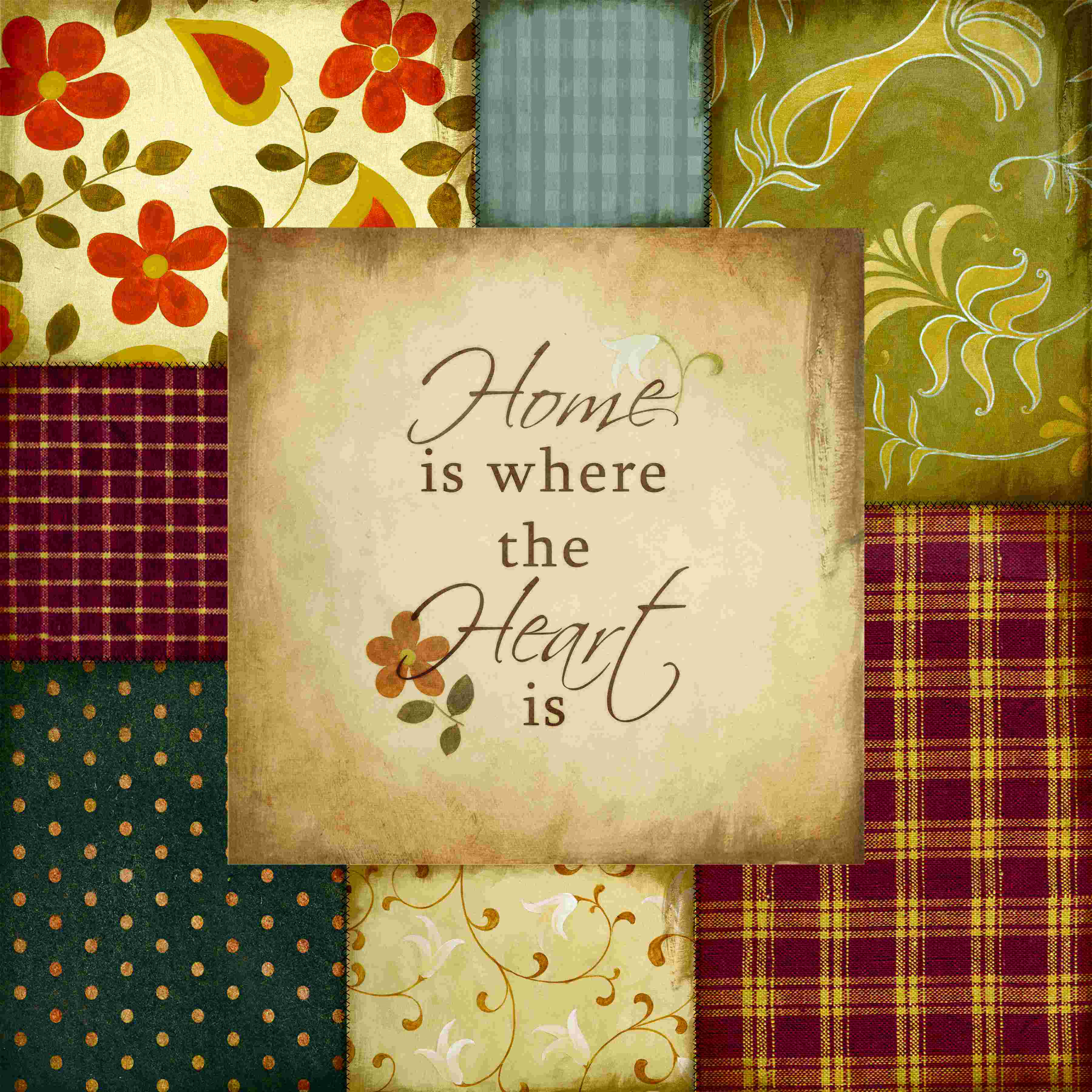 Trinx Country Patchwork Home - Wrapped Canvas Textual Art | Wayfair