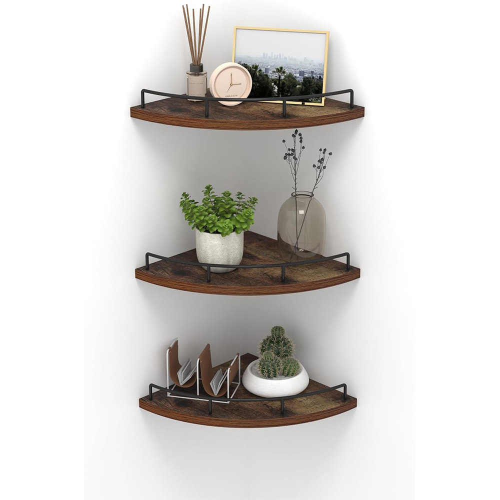 17 Stories Puzant 3 Piece Curved Corner Shelf | Wayfair
