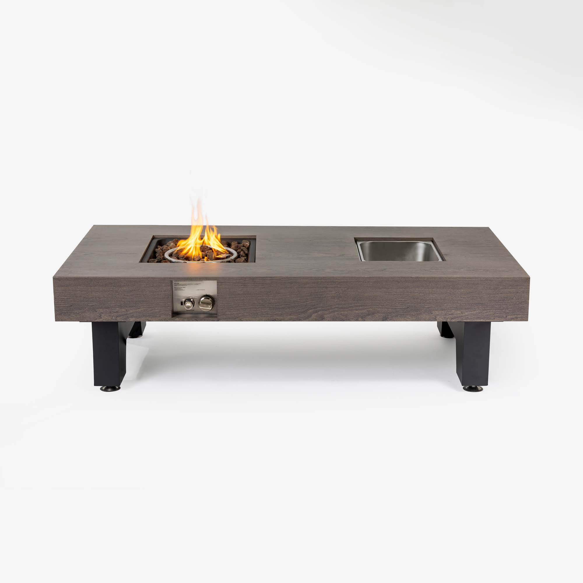 Latitude Run® 54Inch Iron Fire Pit With Ice Bucket Design | Wayfair