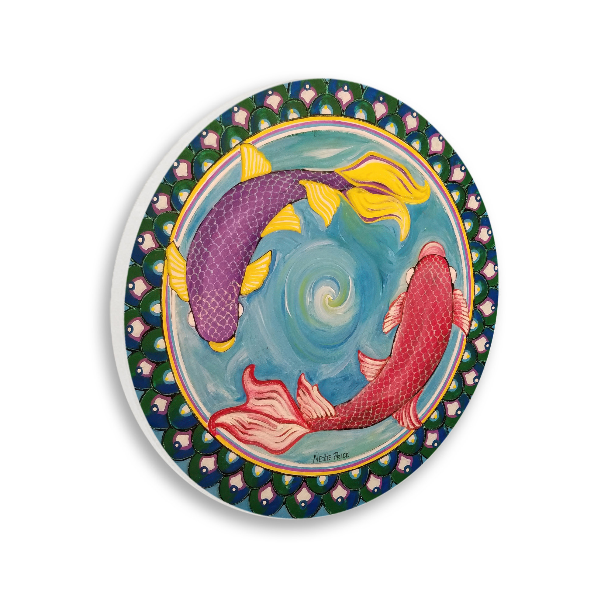 Dakota Fields Koi Fish Swimming in Circle Wall Plaque, design by Nettie ...