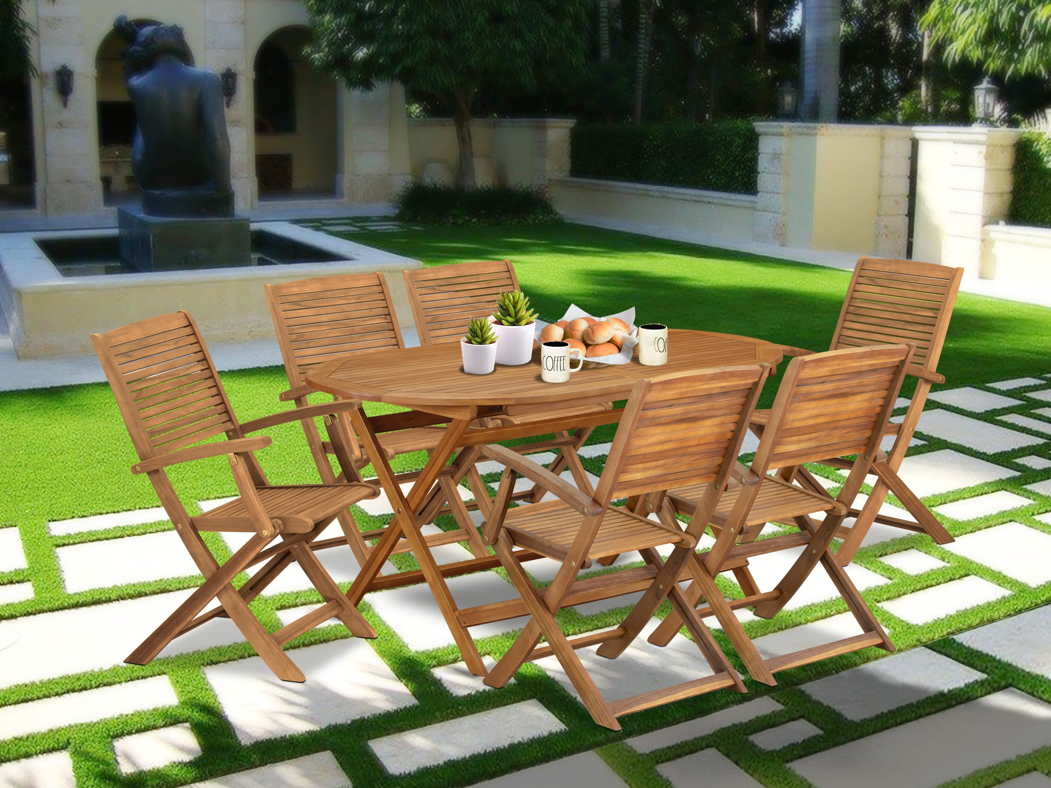 Winston Porter Ensemble de salle à manger 7 pièces pour patio ...