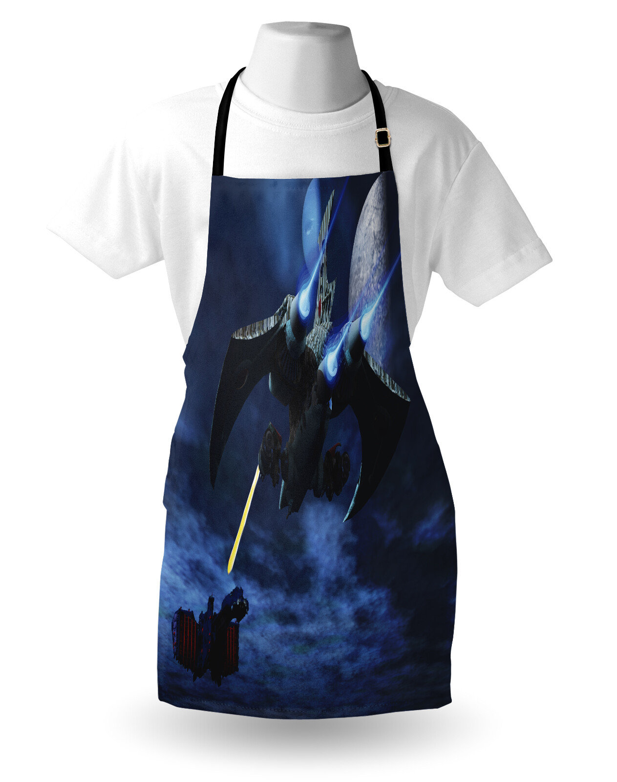 East Urban Home Galaxy Apron Unisex, Spaceship Laser Beam, Adult Size ...