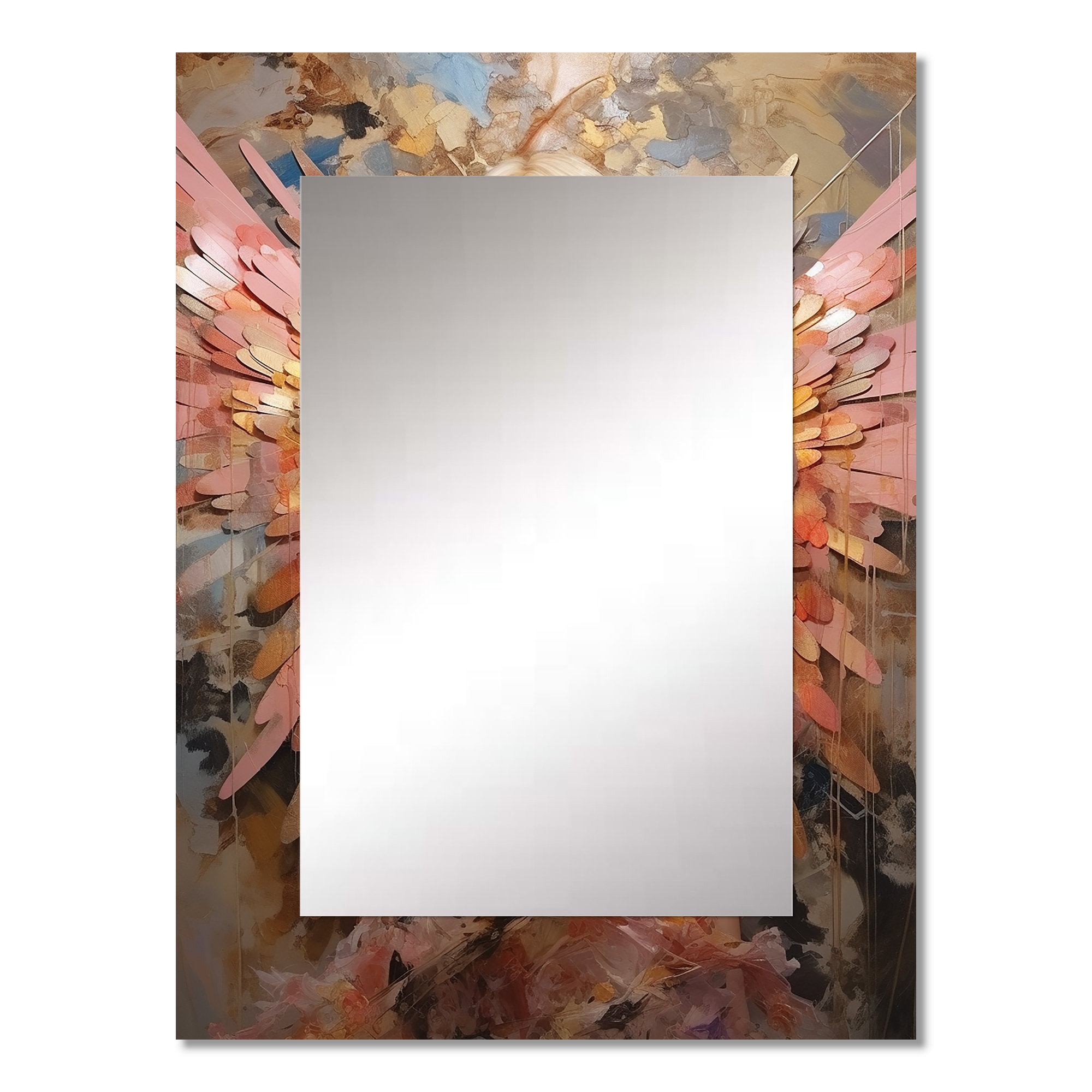 East Urban Home Pink and blue butterfly woman glam - Woman Glam Mirror ...