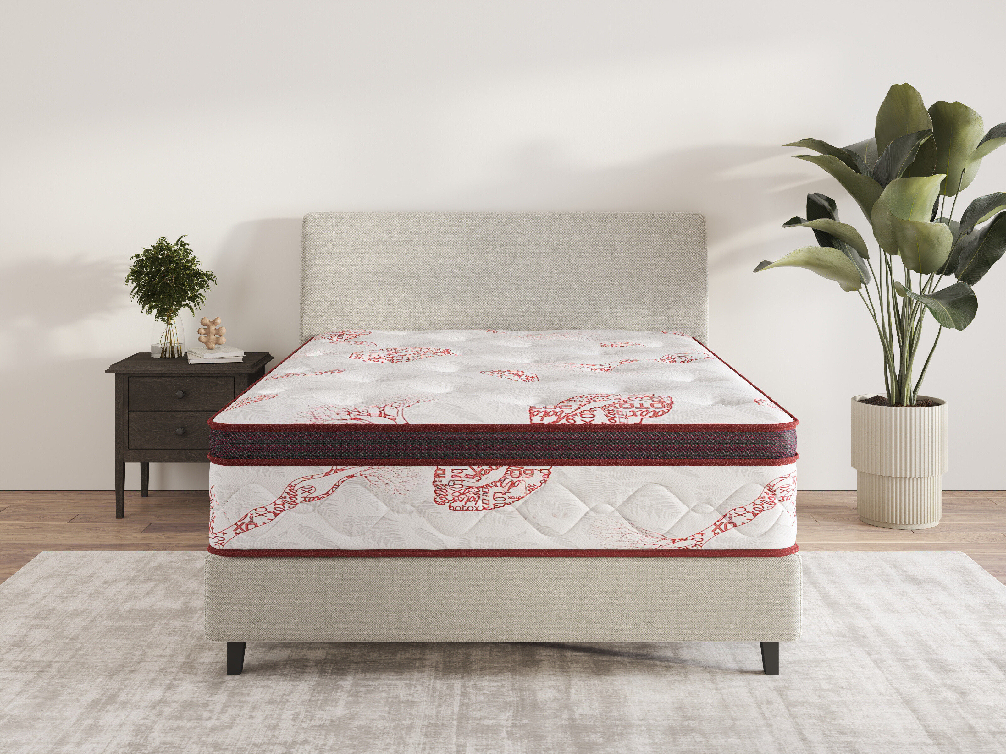 Ottomanson 13" Medium-Firm Hybrid Mattress, Edge to Edge Pocket Coil ...