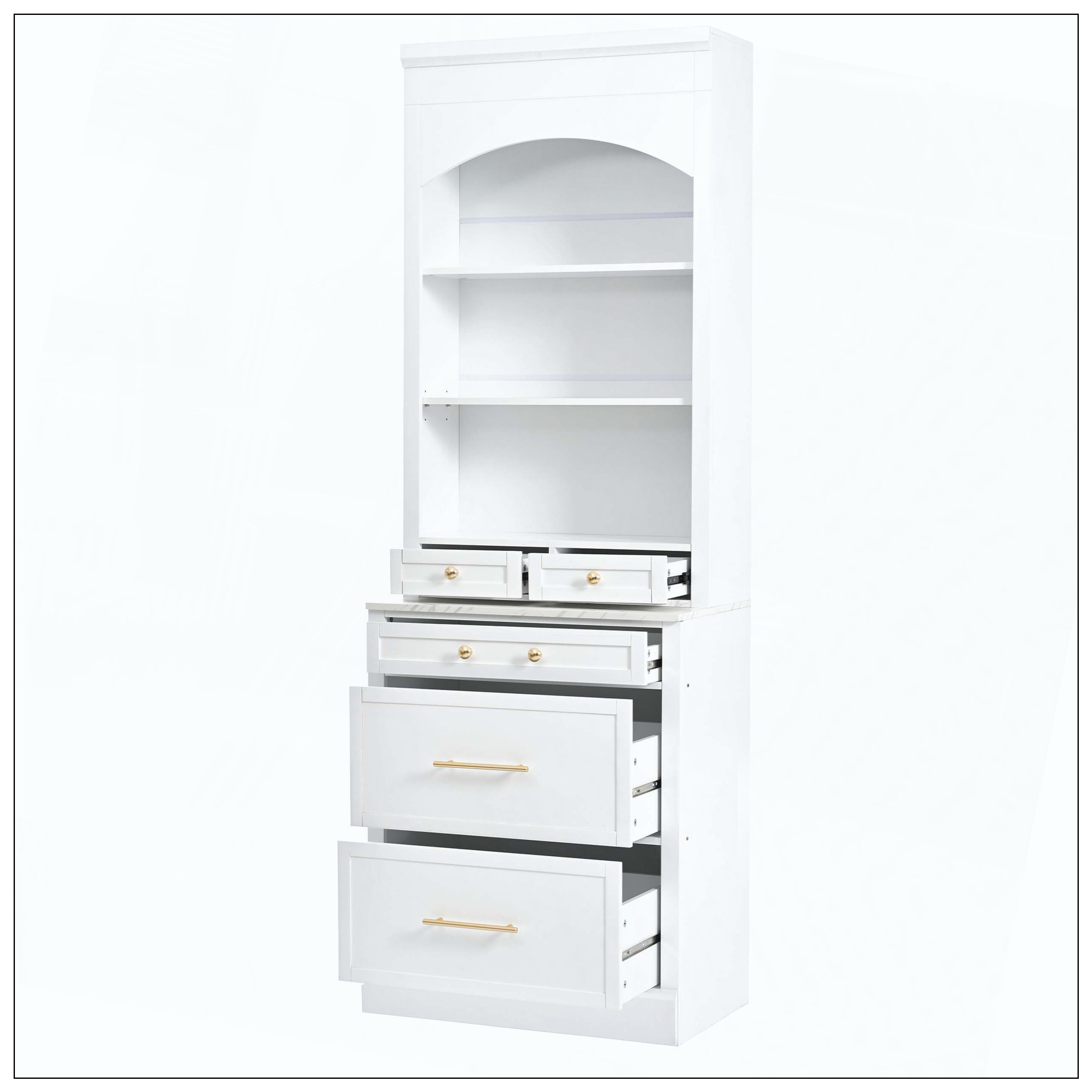 Latitude Run® Modern High Kitchen Pantry, Freestanding Tall Kitchen ...
