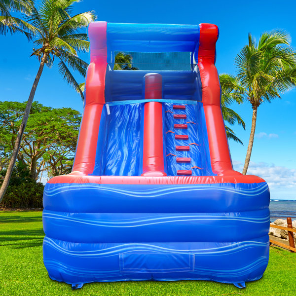 GOOSH 16' x 26' Red Concise Commercial Grade Water Slide with Splash ...